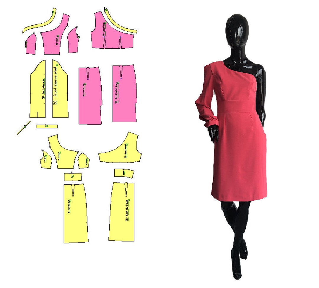 PDF Woman Classic Dress taille 38 eu/ Patron PDF robe taille 38 eu ...