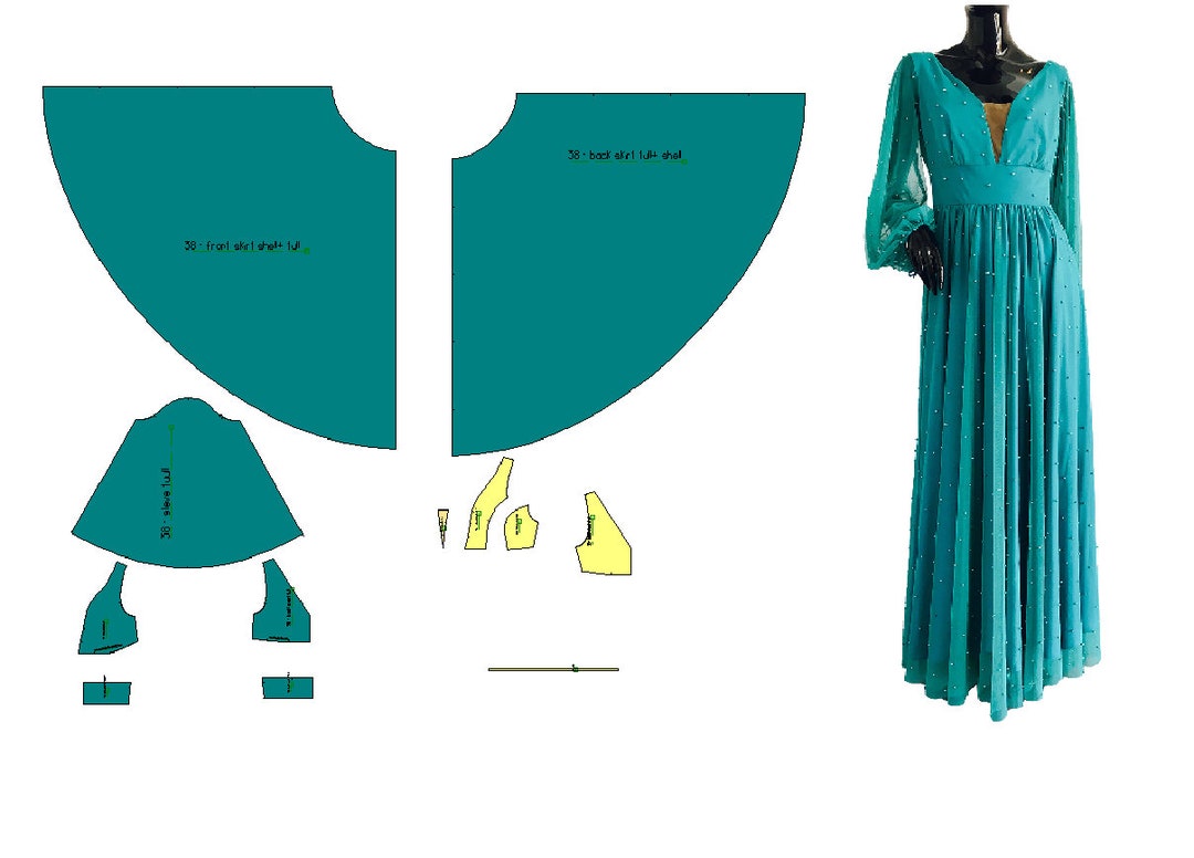 PDF Woman Classic Dress Size 38 Eu/ PDF Pattern Dress Size 38 Eu / PDF ...