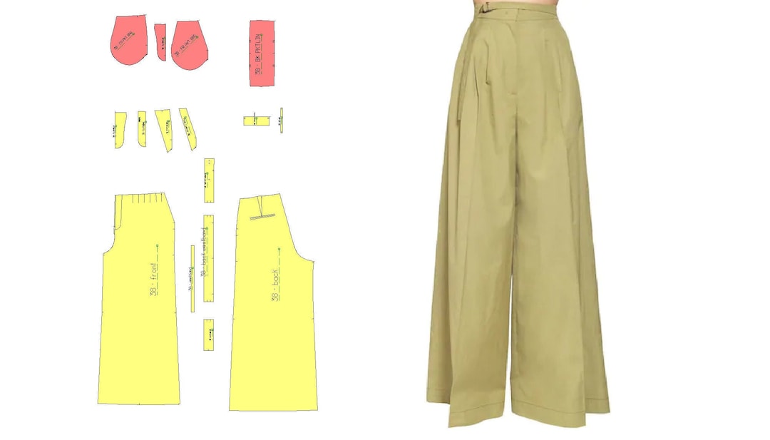 PDF Woman Palazzo Pants Size 40 / PDF Pattern Trousers Size 40 Eu / PDF ...