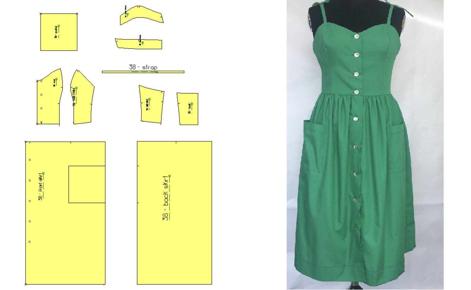 PDF Front Button Dress Sewing Pattern / Sewing Your Own / Sewing ...
