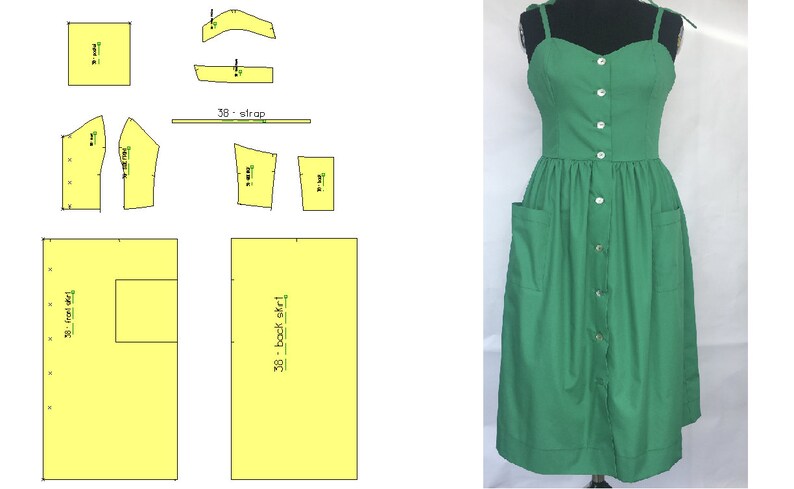 PDF Front Button Dress Sewing Pattern / Sewing Your Own / Sewing ...