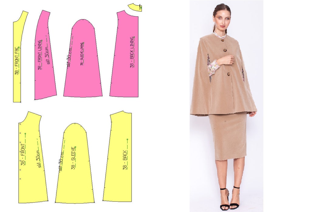 Women Cape Paper Pattern/ Blazer Pattern - Etsy