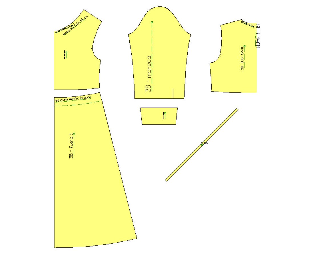 Elastic Waist Dress Dxf Pattern Size 38 | Etsy