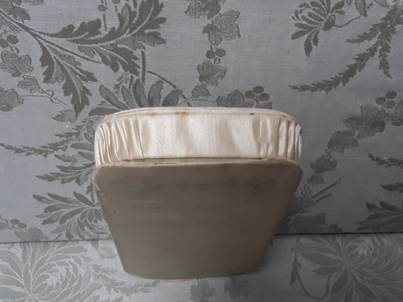 Antique French silk covered chocolate box, stocking b… - Gem
