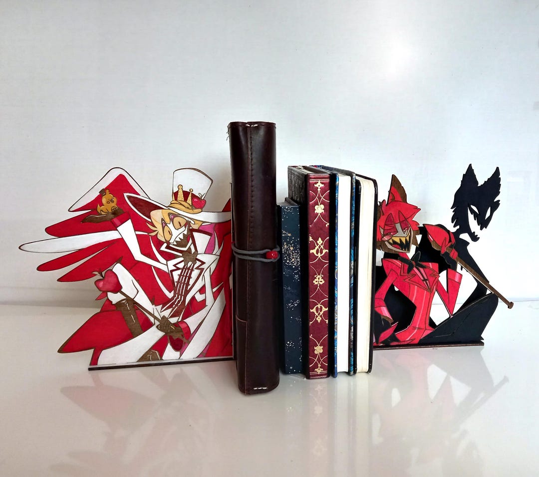 Radioapple Bookends, Alastor and Lucifer Morningstar, Hand Painted ...