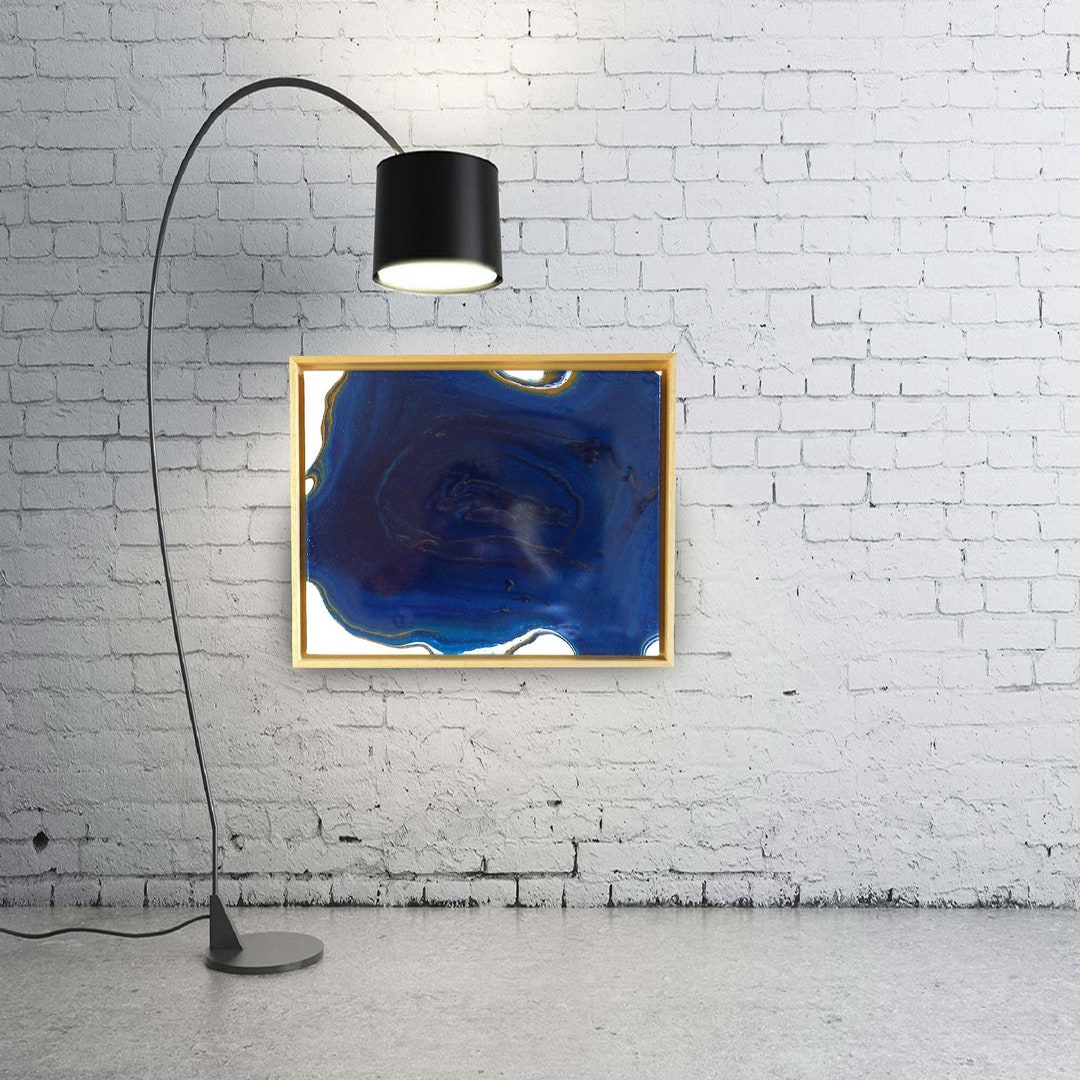 Blue Lake Abstract Painting Made With Acrylic and Resin on - Etsy