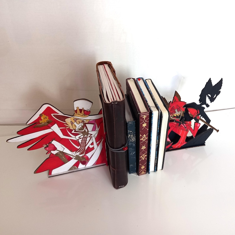 Radioapple Bookends, Alastor and Lucifer Morningstar, Hand Painted ...