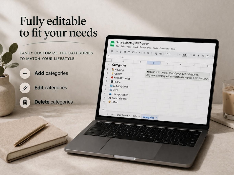 Bill Tracker Template Google Sheets, Monthly Bills Tracker, Bill ...