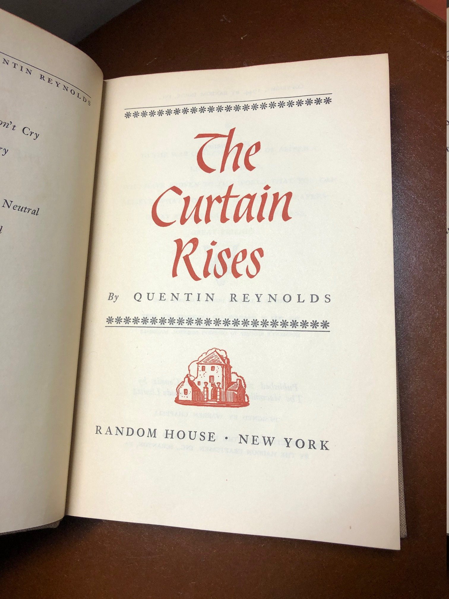 Vintage "The Curtain Rises" Hardcover Book - Etsy.de