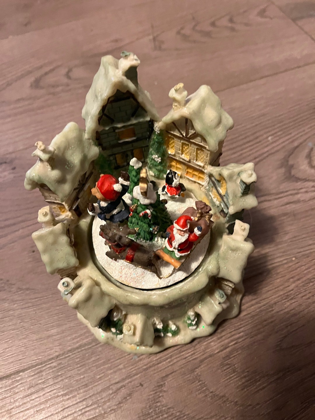 Vintage Christmas Decor Spinning Music Box - Etsy