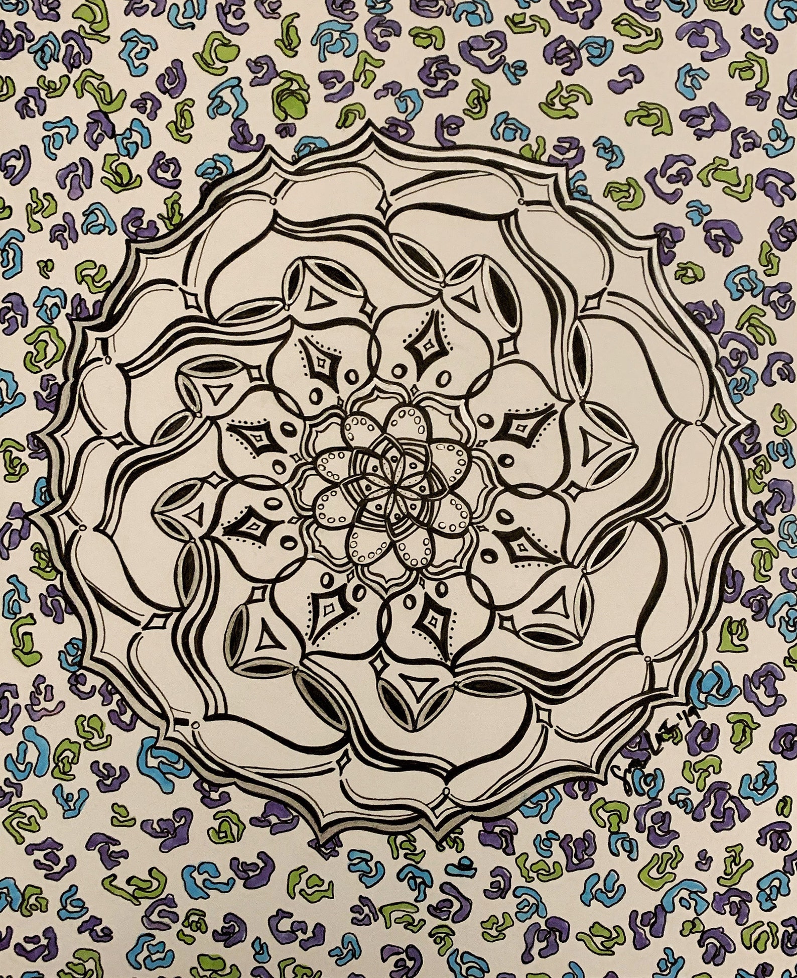 Mandala Mandala Drawing Cheetah Print Cheetah Drawing | Etsy
