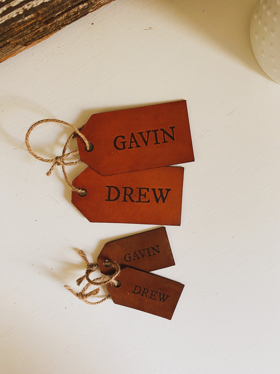 Personalized Leather Gift Tags, Custom Name Tags for Easter Baskets ...