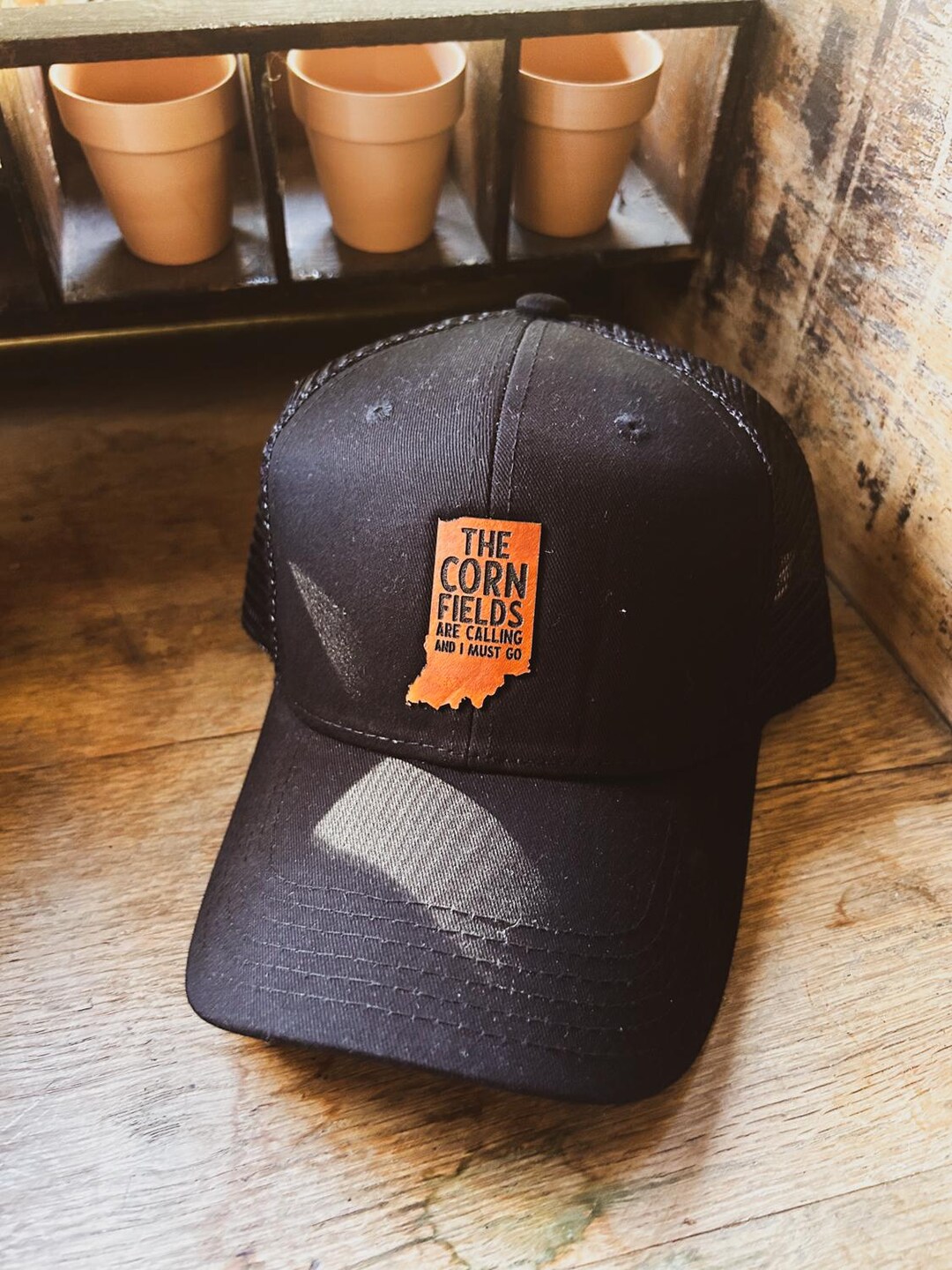Indiana Hat, Indiana Leather Patch Hat, Indiana Cornfields Hat, Indiana ...