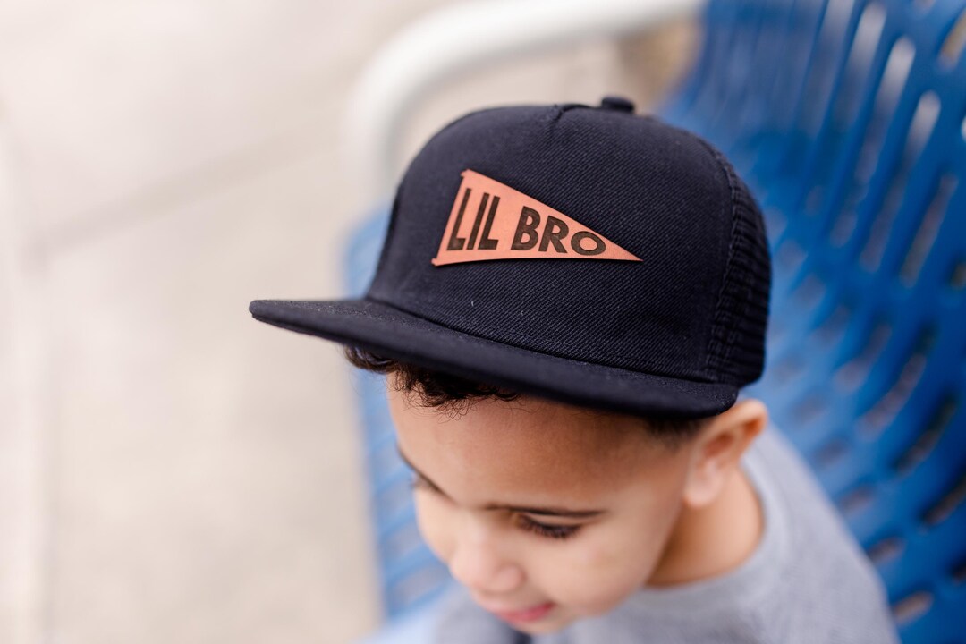 Lil Bro Hat, Lil Bro Leather Patch Hat, Lil Bro Pennant on Hat - Etsy