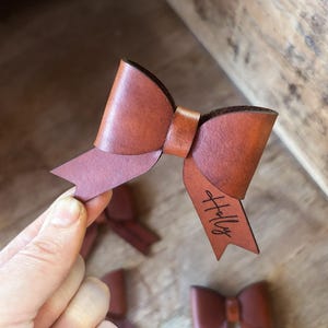 Personalized Leather Bow: Handmade Vegetable-tanned Decoration - Etsy