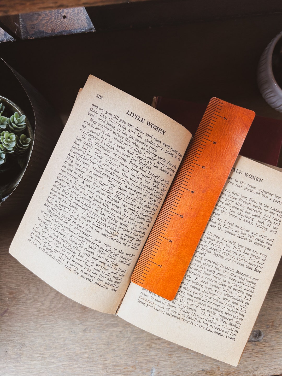 Vintage Ruler Bookmark, Vintage Ruler, Leather Bookmark - Etsy