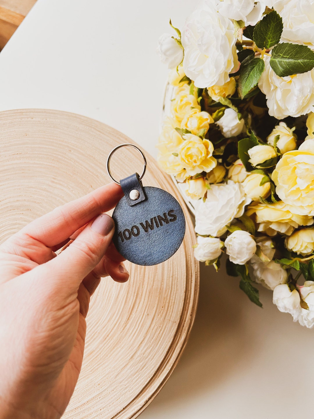 Two Sided Custom Handwriting Keychain, Actual Handwriting Leather ...