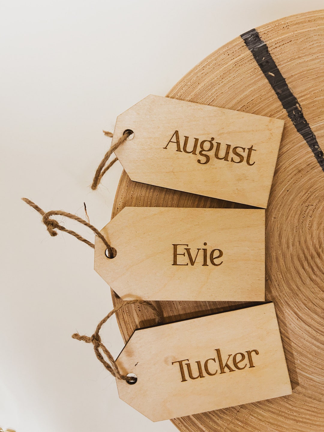 Personalized Wooden Gift Tag – Custom Engraved Name Tag for Events ...