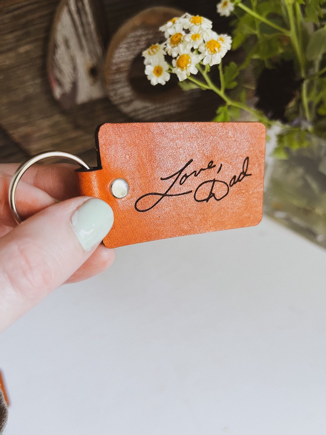 Custom Keychain With Actual Signatures Engraved Personalized - Etsy