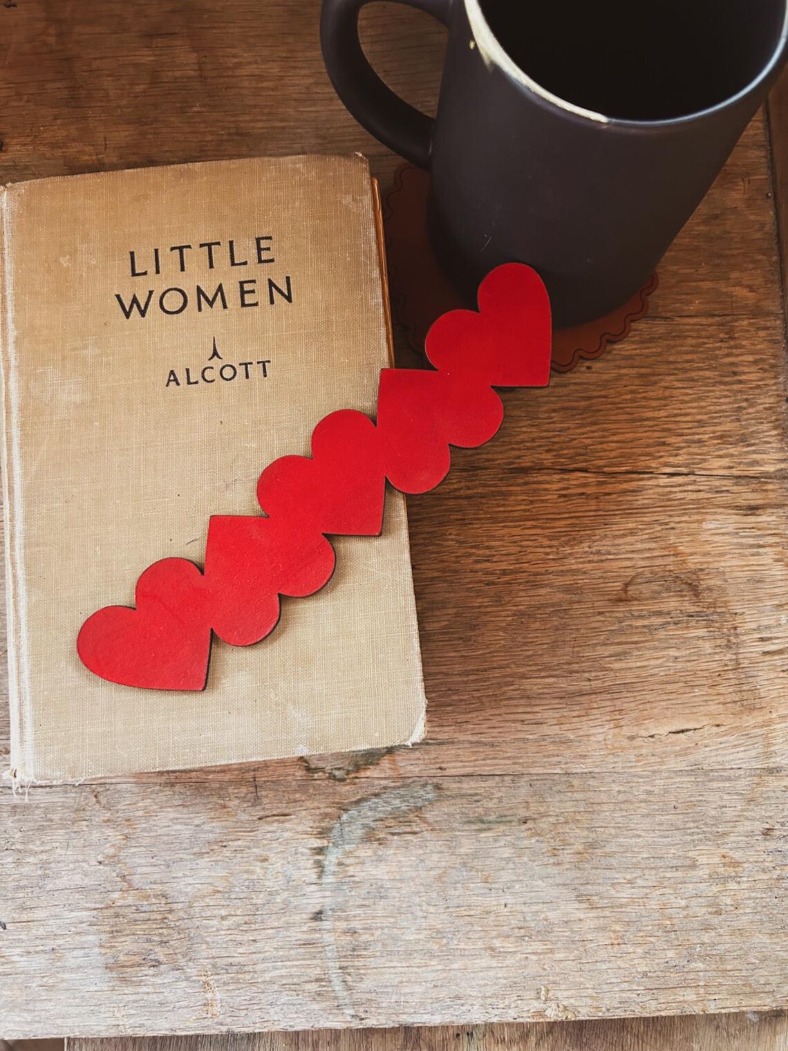 String of Hearts Bookmark, Valentine Bookmark, Gift for Reader - Etsy
