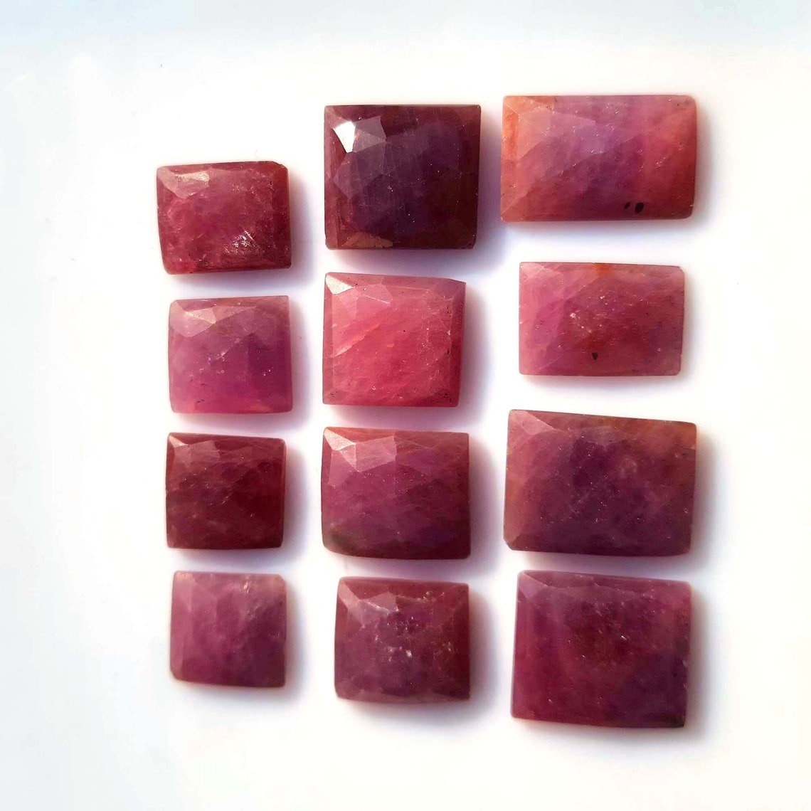 Faceted Natural Ruby Square Rectangle Shape 10 mm to 17 mm | Etsy