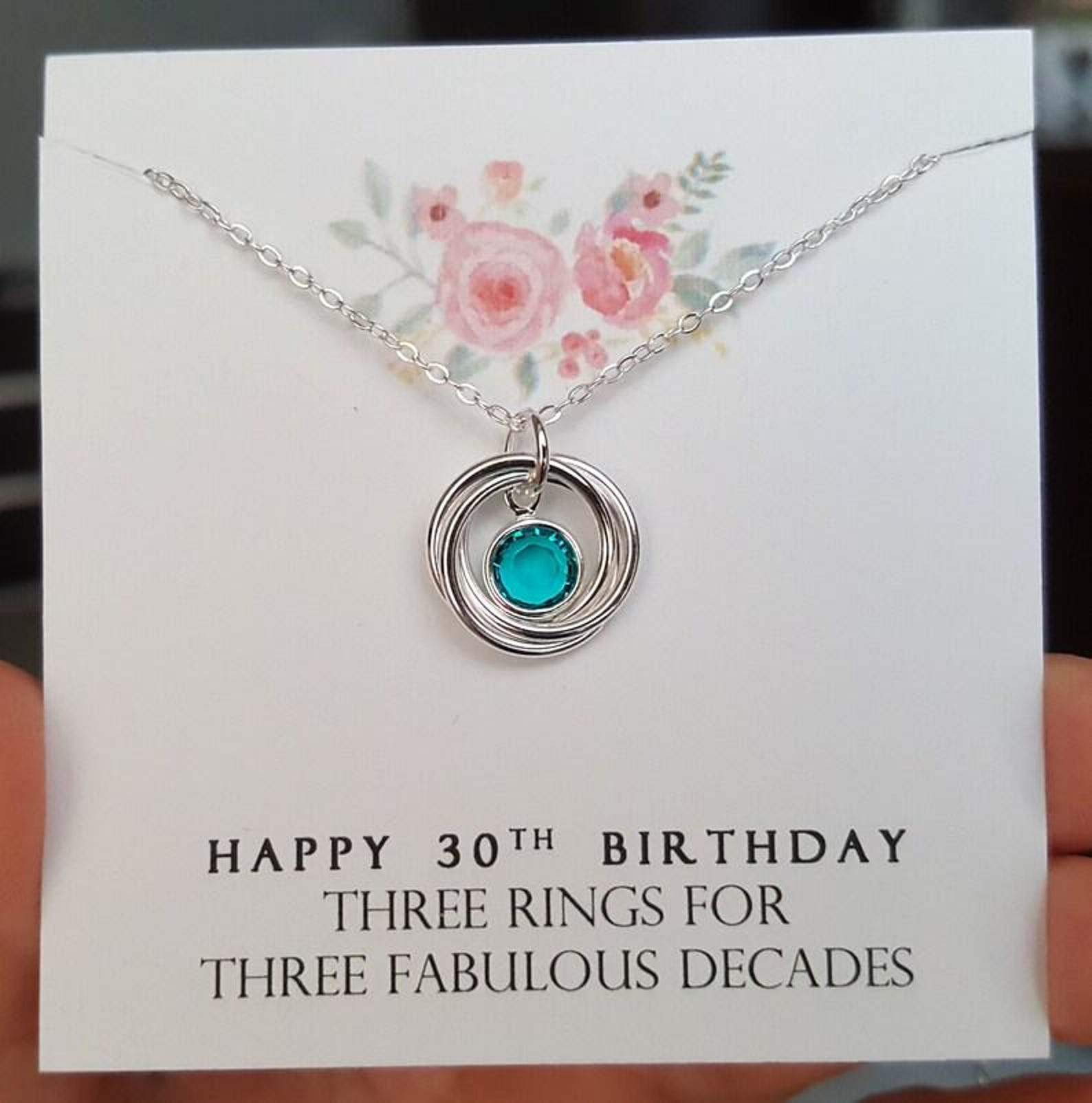 Birthday Gift, Delicate Birthstone, Circles, Rings for Fabulous Decades ...