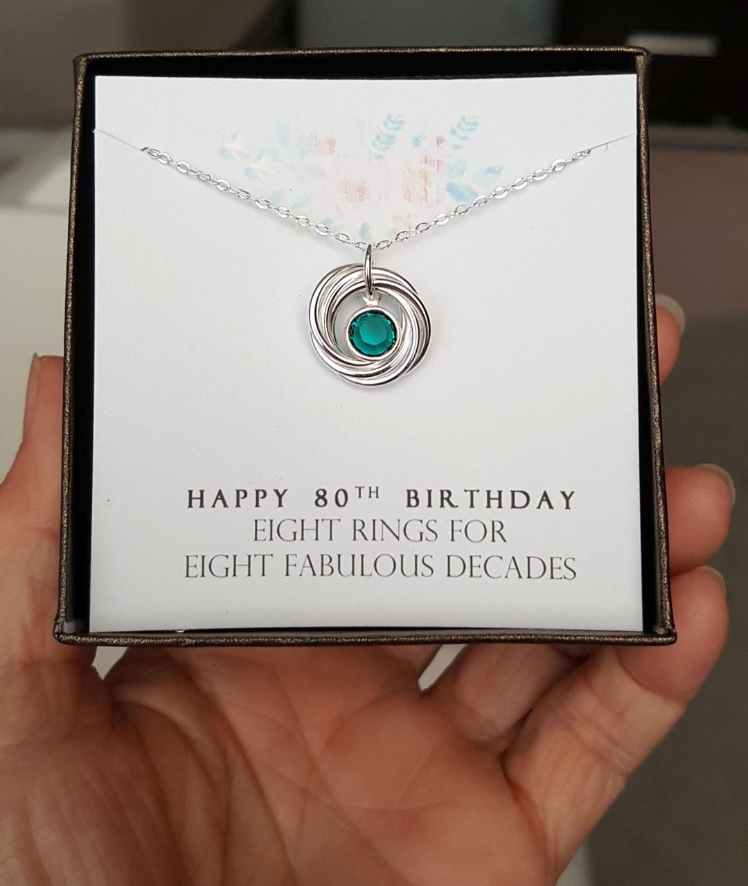 Happy 80th Birthday Gift Eight Rings for Eight Fabulous Decades With ...
