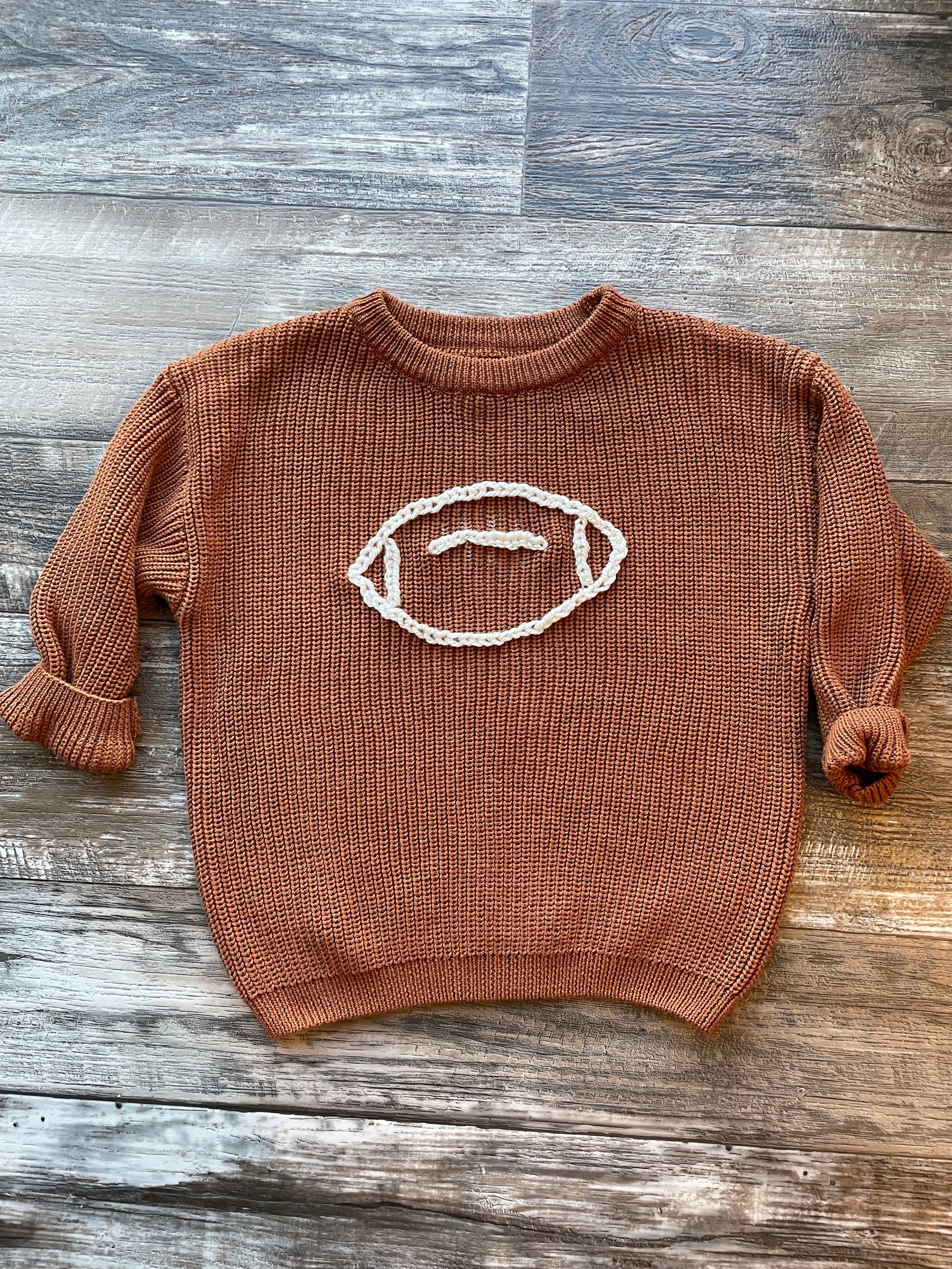 FALL Football Hand Embroidered OVERSIZED Sweater - Etsy