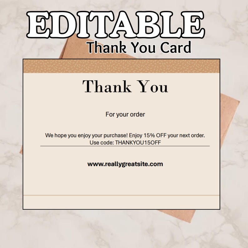 Elegant Editable Thank You Card Template – Instant Download, Word & PDF ...