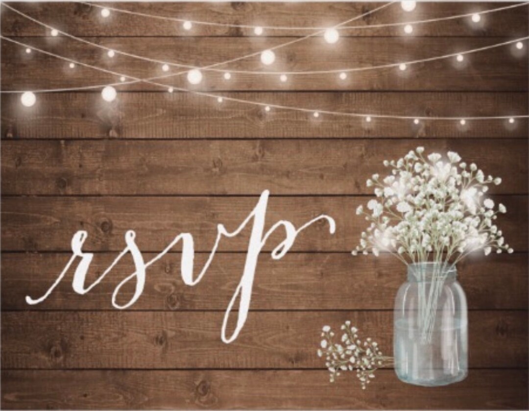 Rustic RSVP Card Template - Etsy