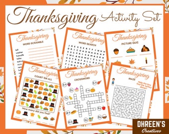 Thanksgiving Activity Placemat Thanksgiving Game Kids Game - Etsy