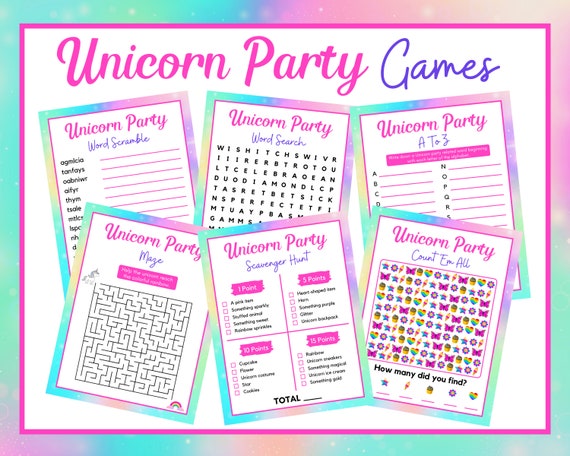 Free Printable Unicorn Games For Parties Kids Will Love, 48% OFF
