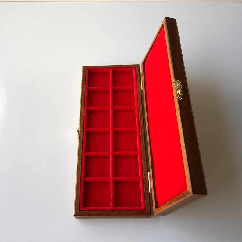 Coin Box With 12 Squares of 28 Mm. ZECCHI Wood Coin Box Wooden Coin ...