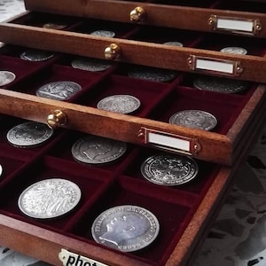 Art. CAG06 Wooden Coin Cabinet for Ancient Coins, Gold, Silver, Coin ...