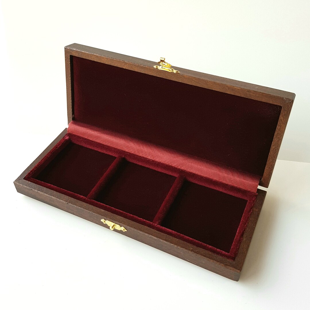 Coin Case Box for 3 Coins, 3 Squares of 47 Mm by ZECCHI Wood Coin Box ...