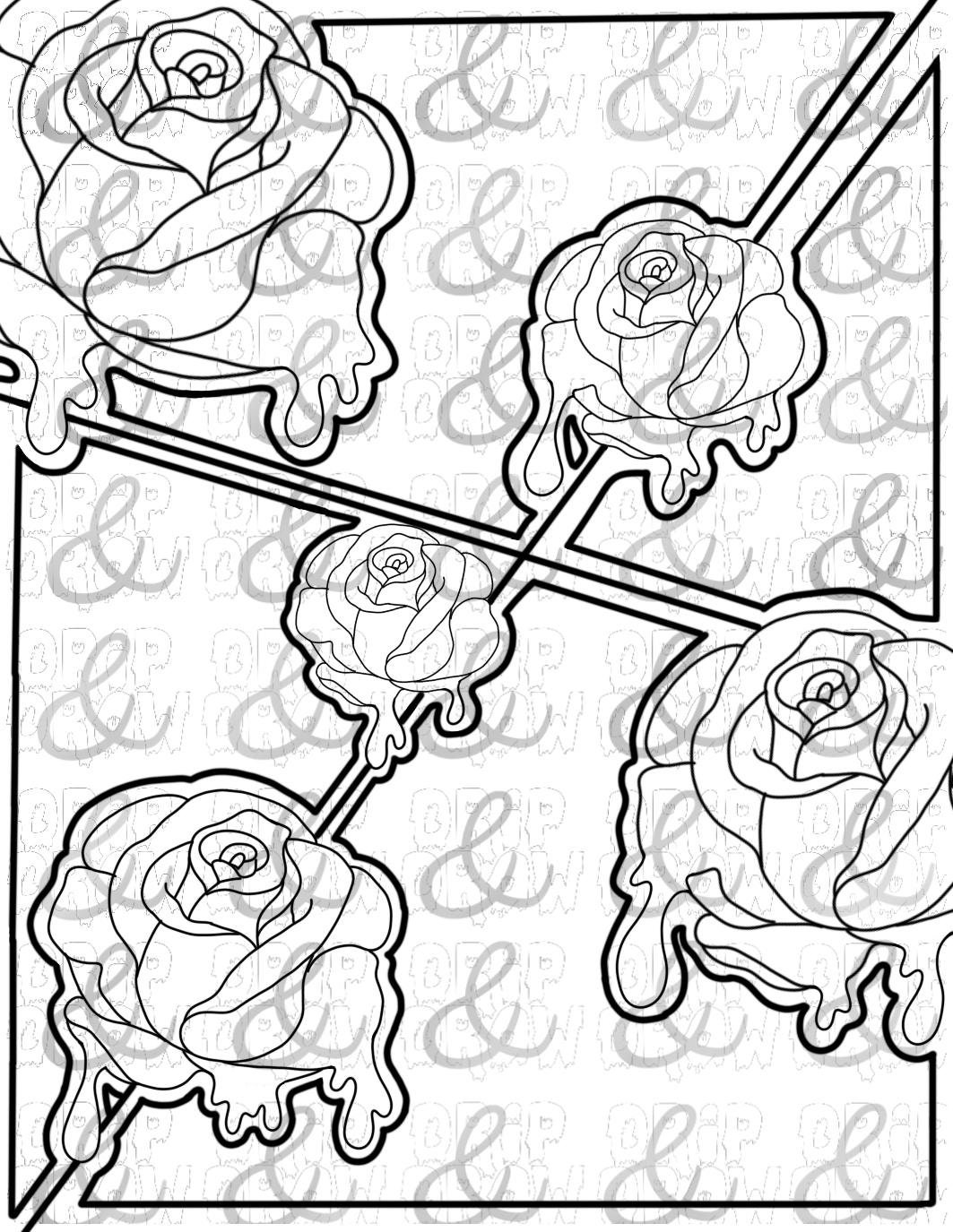 Drip and Draw DIGITAL Coloring Book | Etsy