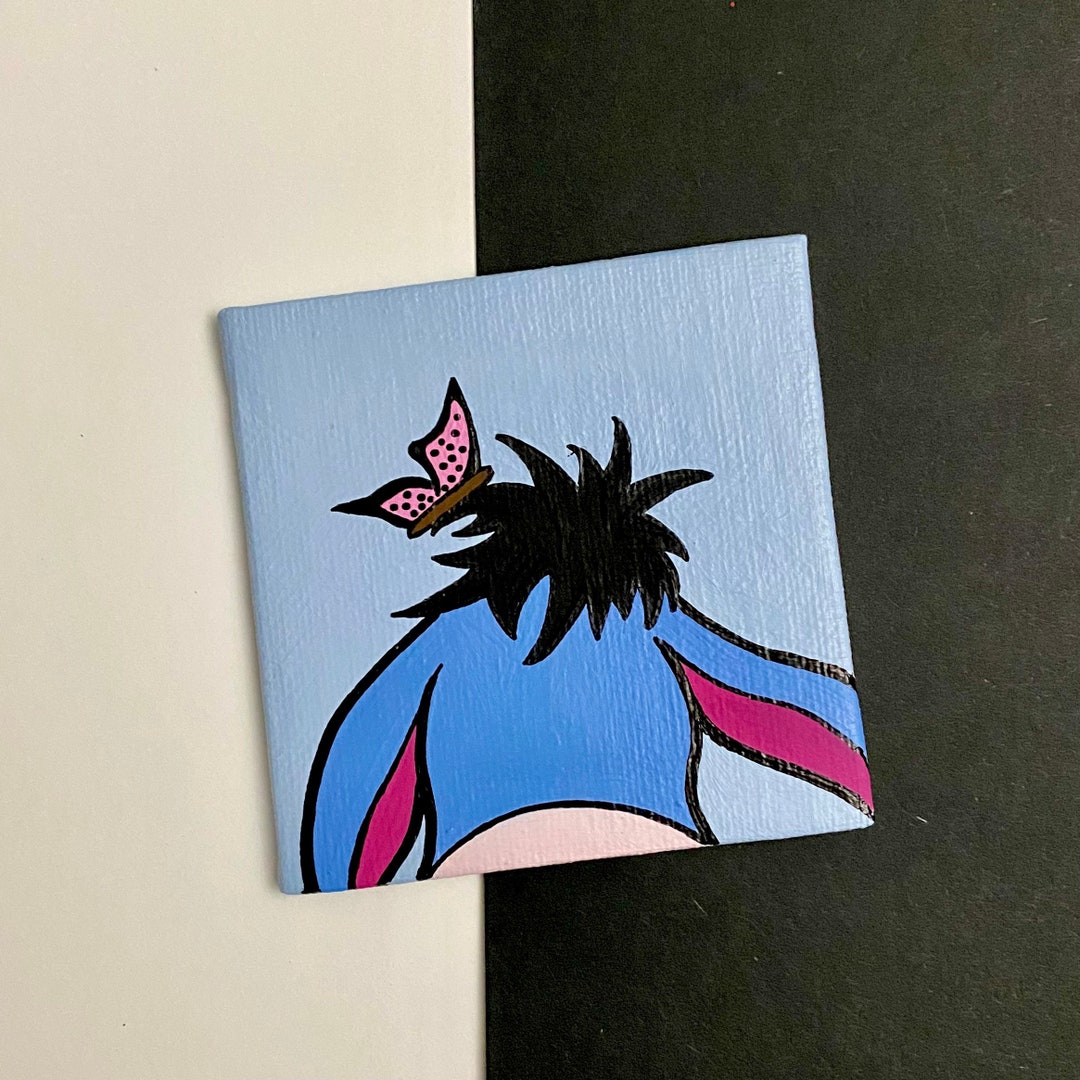 Eeyore, Character Painting, 3x3 Flat Canvas - Etsy