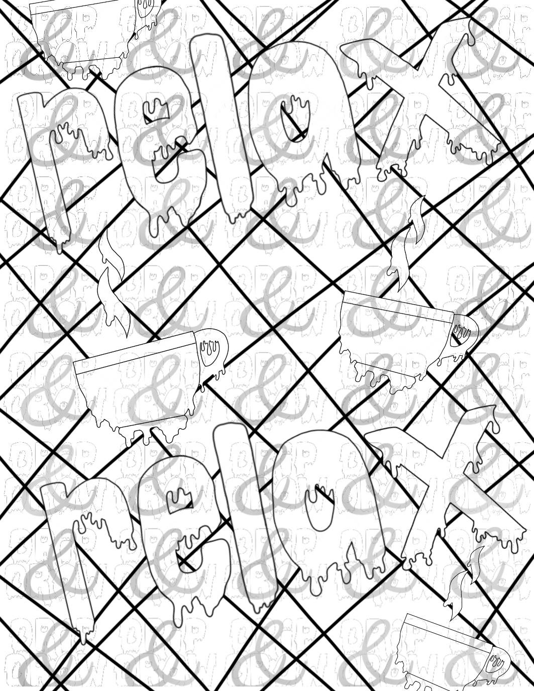 Drip and Draw DIGITAL Coloring Book | Etsy