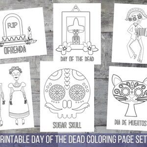 Day of the Dead Coloring Pages for Kids - Etsy