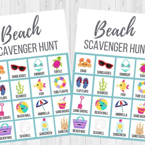 Beach Scavenger Hunt for Kids Summer Kids Activities and Kids - Etsy
