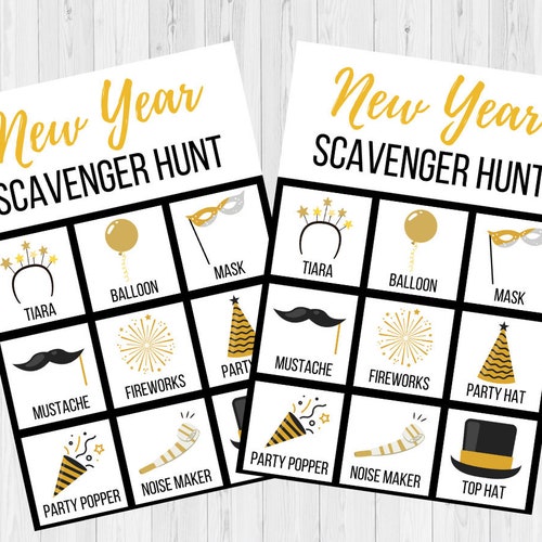New Years Eve Party Scavenger Hunt Printable | Etsy