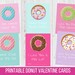 Donut Valentines Day Card for Kids, Sprinkles Printable Valentines ...