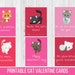 Cat Valentines Day Card for Kids, Kitten Printable Valentines Cards for ...