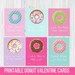 Donut Valentines Day Card for Kids, Sprinkles Printable Valentines ...