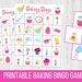 Printable Baking BINGO Game, Girl Birthday Party Digital Download, Kids ...