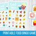 Printable Food BINGO Game, Kawaii Restaurant Digital Download for Kids ...