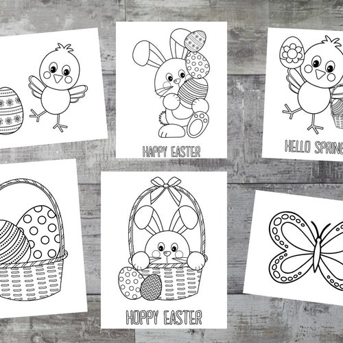 Printable Easter Coloring Pages - Etsy
