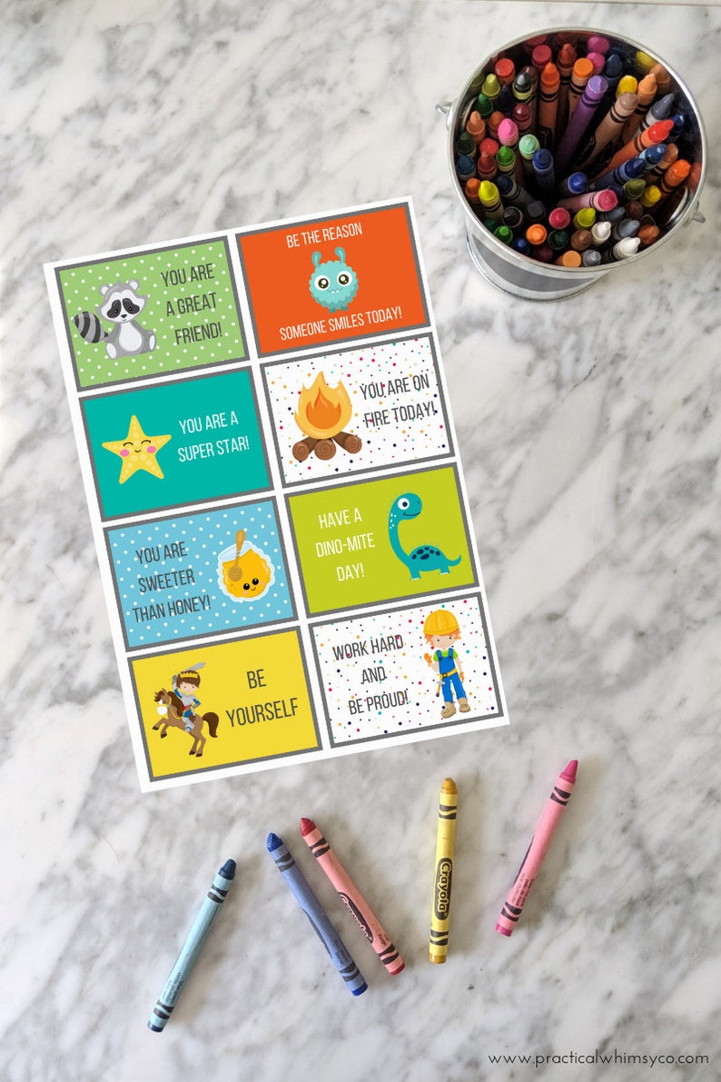 Printable Lunch Box Notes for Kids Animals Digital Download - Etsy