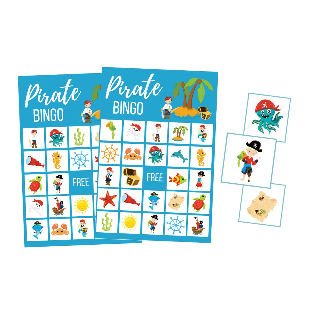 Printable Pirate BINGO Cards, Boy Birthday Party Digital Download, Kids ...