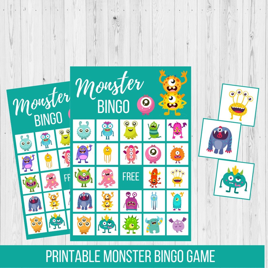 Printable Monster BINGO Game, Boy Birthday Party Digital Download ...